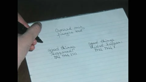 1970s: Cursive written on lined paper. B... | Stock Video | Pond5