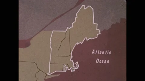 1970s: Farm. Map of United States, outli... | Stock Video | Pond5