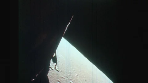 1970s intrepid lunar module descends ont... | Stock Video | Pond5