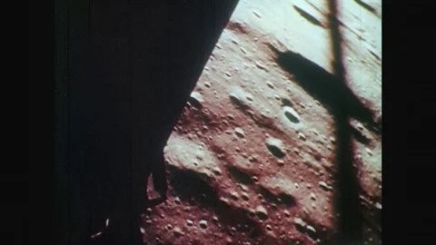 1970s intrepid lunar module descends ont... | Stock Video | Pond5