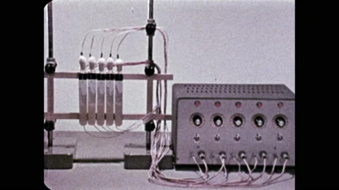 1970s: Laboratory equipment. | Stock Video | Pond5
