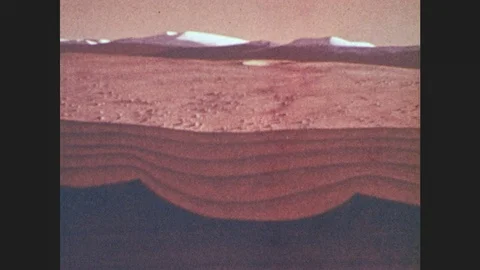 1970s: Layers of Mars' crust. Illustrati... | Stock Video | Pond5