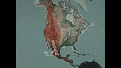 1970s: Map of North America. Different p... | Stock Video | Pond5
