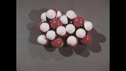 1970s: Model of carbohydrate molecule. M... | Stock Video | Pond5