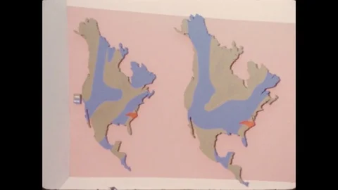 1970s: Series of maps of North America w... | Stock Video | Pond5