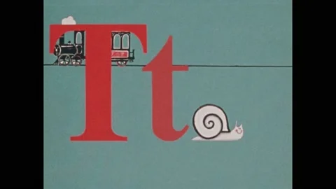 1970s: Snail and train move past the let... | Stock Video | Pond5