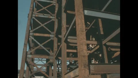 1970s: Steel girder frame of a building. | Stock Video | Pond5