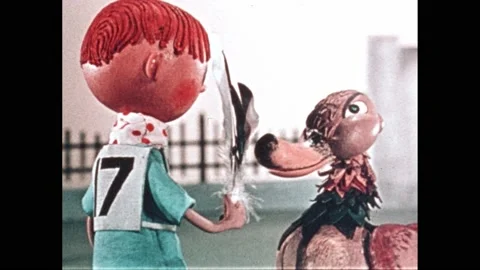 1970s: Stop motion mama duck puts duckli... | Stock Video | Pond5