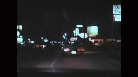 1970s: Tracking shot, driving behind car... | Stock Video | Pond5