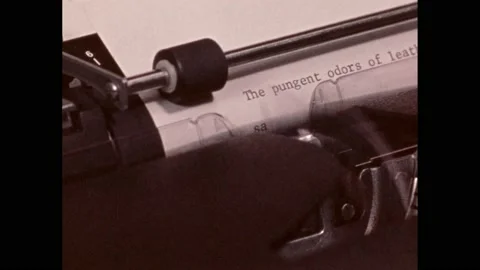 1970s: Typewriter keys hit paper. Film ... | Stock Video | Pond5