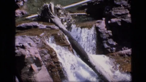 1973: small waterfall beaver dam in wild... | Stock Video | Pond5