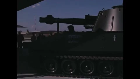 1973 - A US Army tank is driven out of a... | Stock Video | Pond5