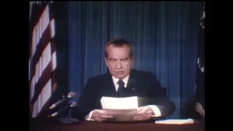1974 - In his resignation speech, Nixon ... | Stock Video | Pond5