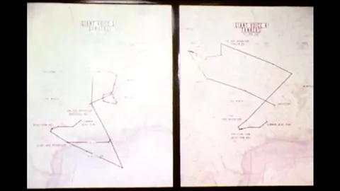 1974 - Maps outline the courses for a US... | Stock Video | Pond5