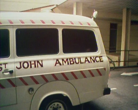 1980's Ambulance Arrives At Hospital, A... | Stock Video | Pond5