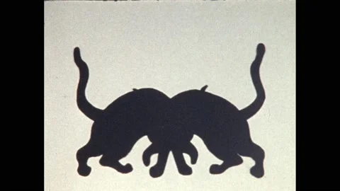 1980s: Animated cats pounce on raven. Ma... | Stock Video | Pond5