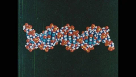 1980s: Animated molecule. Hand sloshes ... | Stock Video | Pond5