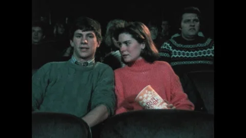 1980s: Audience watching movie in theatr... | Stock Video | Pond5