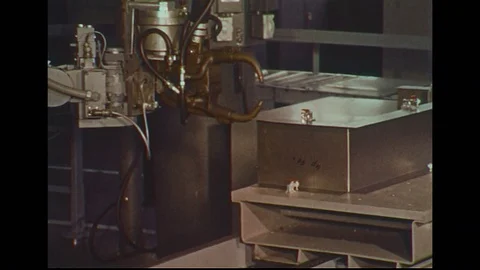 1980s: Close up on industrial robotic a... | Stock Video | Pond5