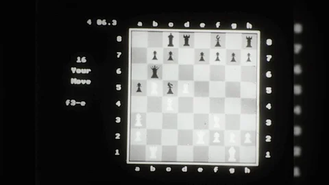 1980s Early Atari Computer Game Chess Ga... | Stock Video | Pond5