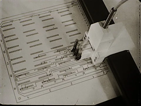 1980s Early Computer CAD Machine Design ... | Stock Video | Pond5