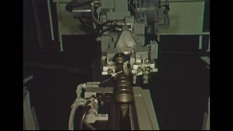 1980s: industrial robotic arm in factor... | Stock Video | Pond5