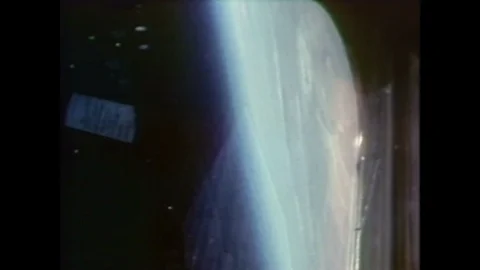 1980s: Looking out window of space shutt... | Stock Video | Pond5