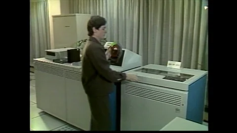 1980s: Mainframe Computer / Magnetic Da... | Stock Video | Pond5