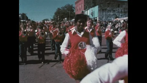 1980s: Pick-up truck float in parade. Ma... | Stock Video | Pond5