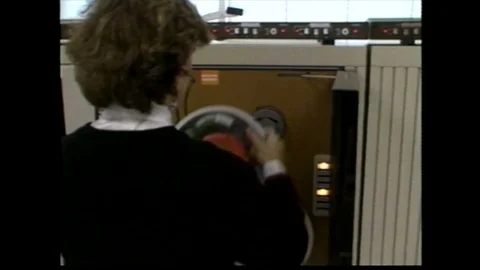 (1980s): Reel to Reel Mainframe Computer... | Stock Video | Pond5