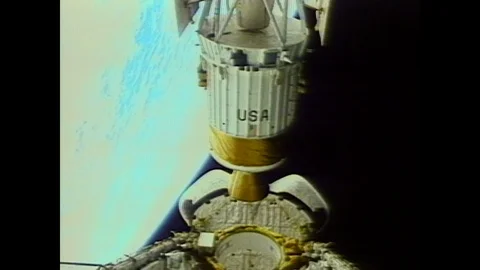 1980s: space shuttle launching a satelli... | Stock Video | Pond5