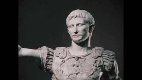 1980s: Statue of Octavia Cesar. Map of R... | Stock Video | Pond5