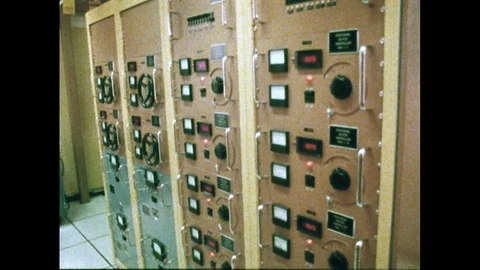 1980s: UNITED STATES: control panel at r... | Stock Video | Pond5