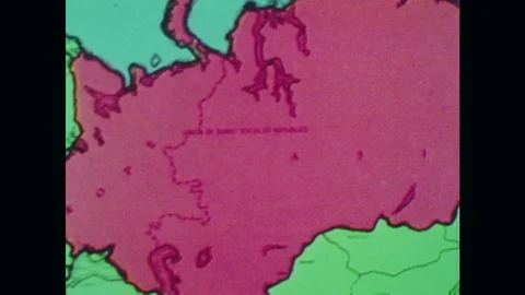 1980s: UNITED STATES: map of Soviet Unio... | Stock Video | Pond5