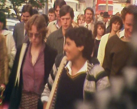 1980s: Various Shots of People Walking... | Stock Video | Pond5