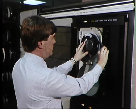 1980s: VINTAGE REEL TO REEL MAINFRAME CO... | Stock Video | Pond5