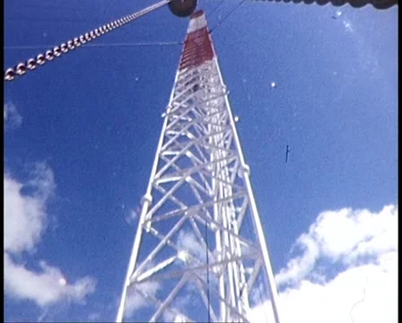 1982: COMMUNICATIONS / RADIO TOWER CONST... | Stock Video | Pond5