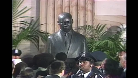 1986 - A bust of Martin Luther King is u... | Stock Video | Pond5