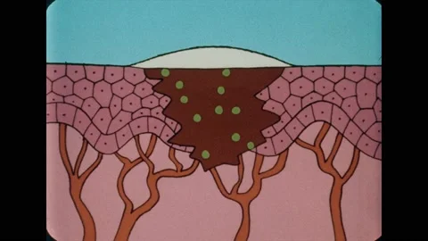 1990s: Animation - the skin microscopica... | Stock Video | Pond5