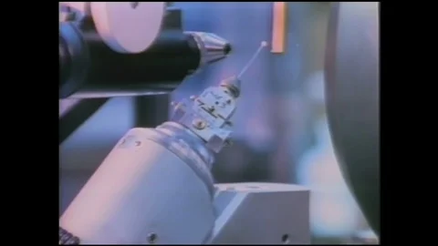 1990s: Machines in lab. Woman at comput... | Stock Video | Pond5