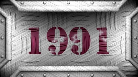1991 on steel stamp | Stock Video | Pond5