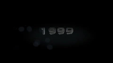 1999 3D title metal text on black alpha ... | Stock Video | Pond5