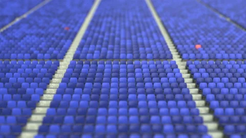 2-0 score made with red and blue stadium... | Stock Video | Pond5