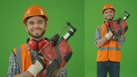 2-in-1 Split Green Screen. Construction ... | Stock Video | Pond5