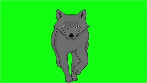 2 Dimensional Animation A Gray Wolf Runn... | Stock Video | Pond5