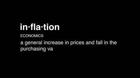 2 inflation definition animation on blac... | Stock Video | Pond5