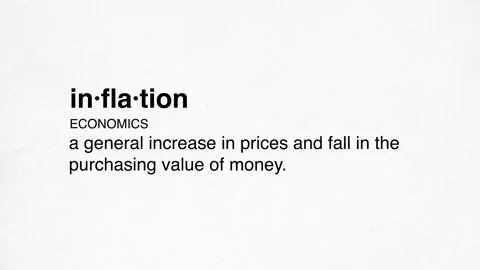 2 inflation definition animation on whit... | Stock Video | Pond5