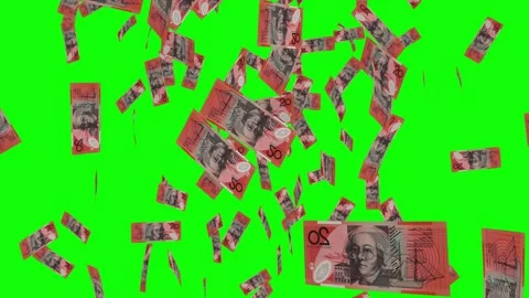 20 AUSTRALLIAN DOLLAR notes falling Gree... | Stock Video | Pond5