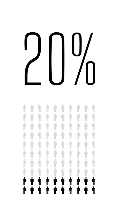 20 percent people infographic, percentag... | Stock Video | Pond5