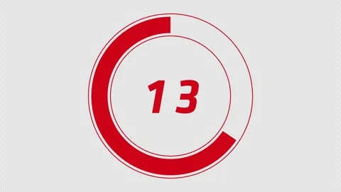 20 second alpha channel red Countdown ti... | Stock Video | Pond5